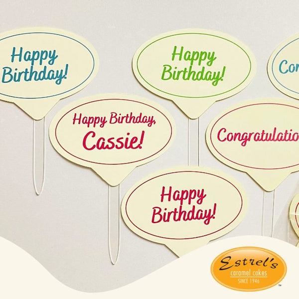 Message Topper – Estrel's Caramel Cakes